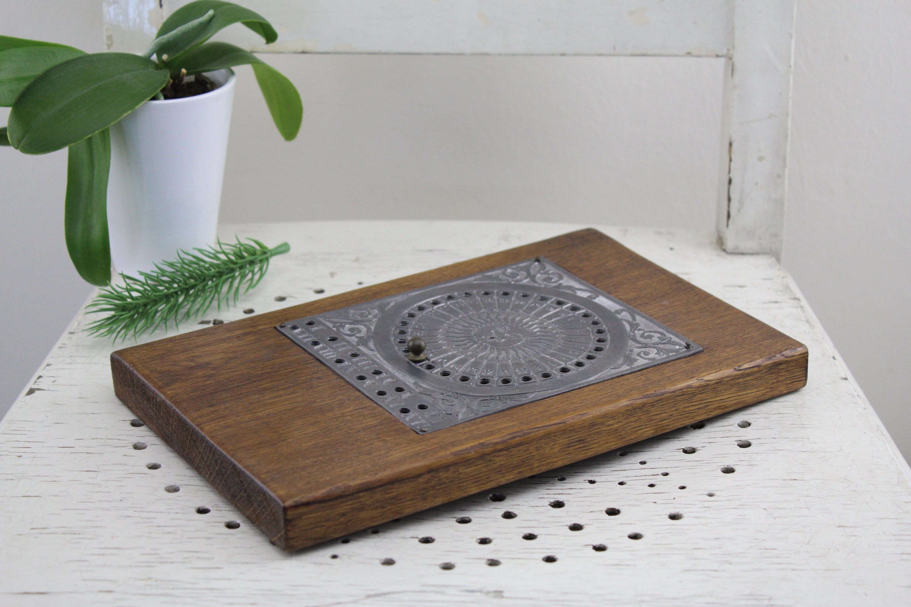 Vintage. Sun Calendar From Lead and Wood Vintage Wall - Etsy