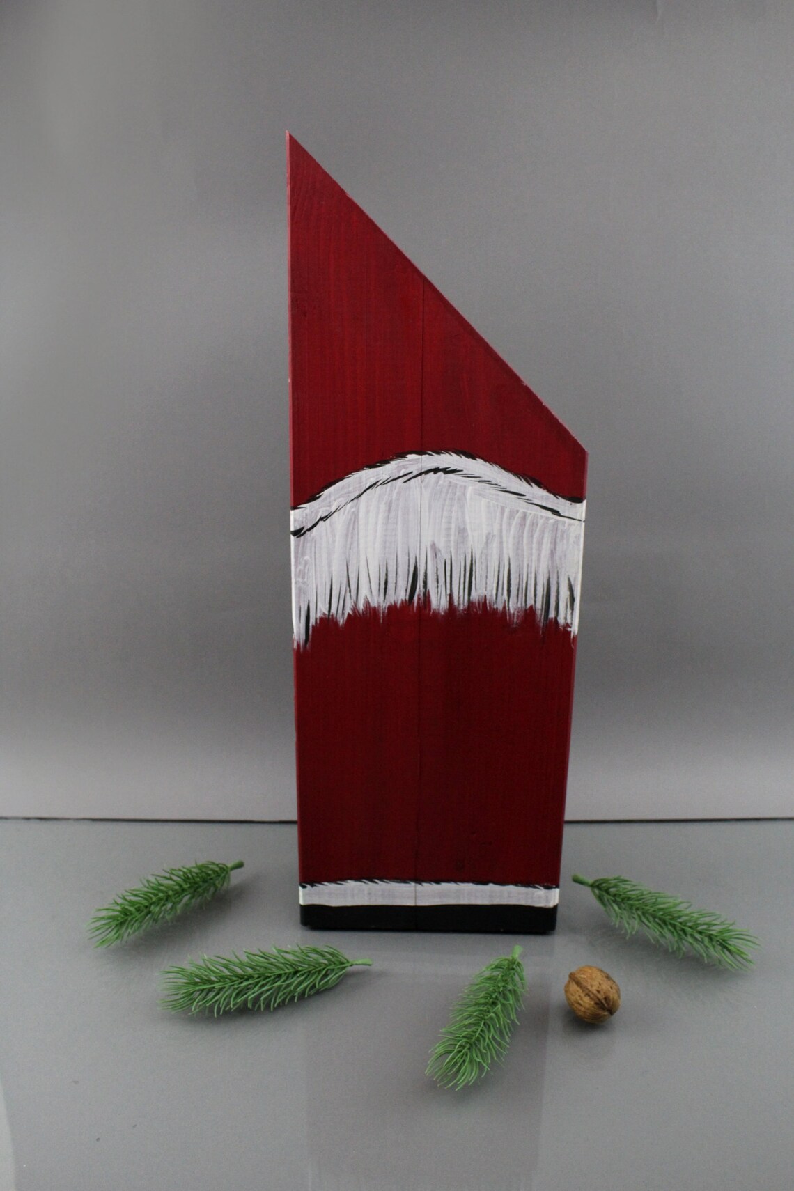 Vintage. Wooden Block Santa Claus Painting on Wood Height: 45 - Etsy