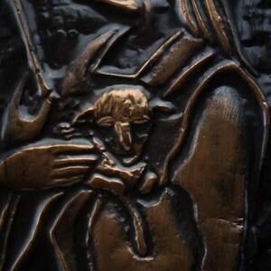 Vintage Copper Mural Jesus Picture Handmade 50s Church Decoration Mid ...