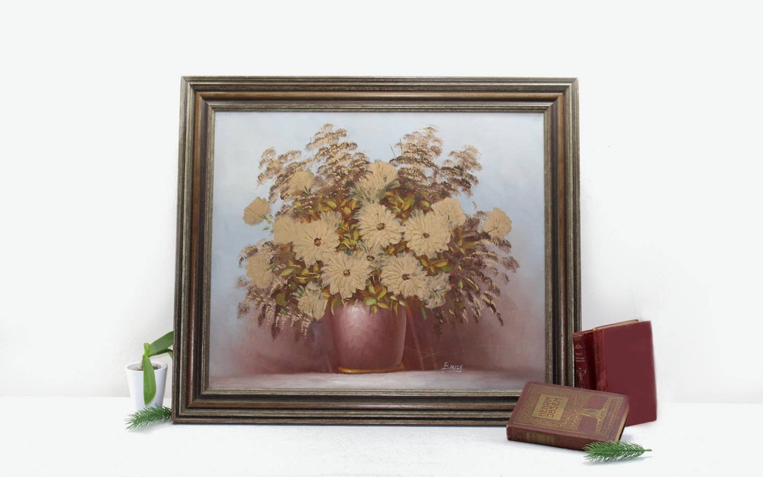 Emily Painting flowers Vintage Signature Unique Rare Artwork - Etsy