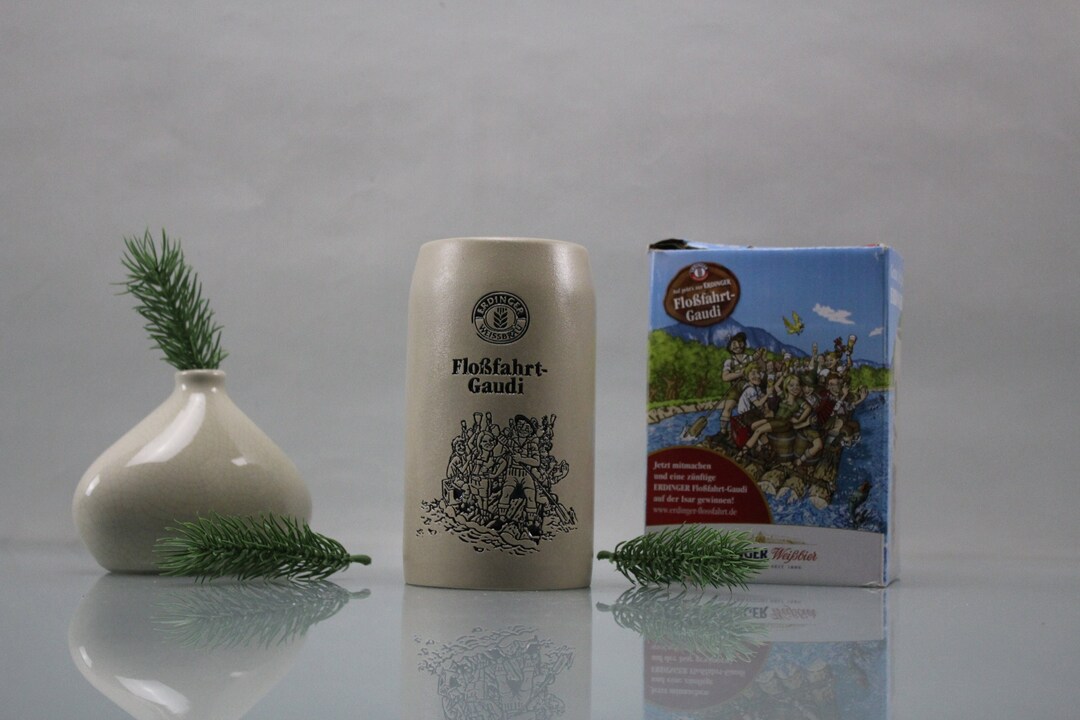 Vintage. Beer Mug Erdinger Wheat Beer Ceramic Mug Model: Raft Trip ...