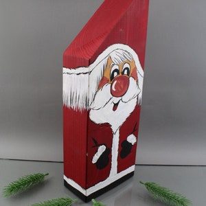 Vintage. Wooden Block Santa Claus Painting on Wood Height: 45 Cm ...