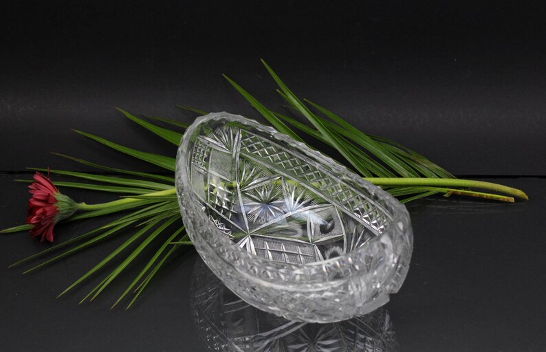 Glass Bleed Crystal Bowl Bowl With Embellishments Bonboniere ...