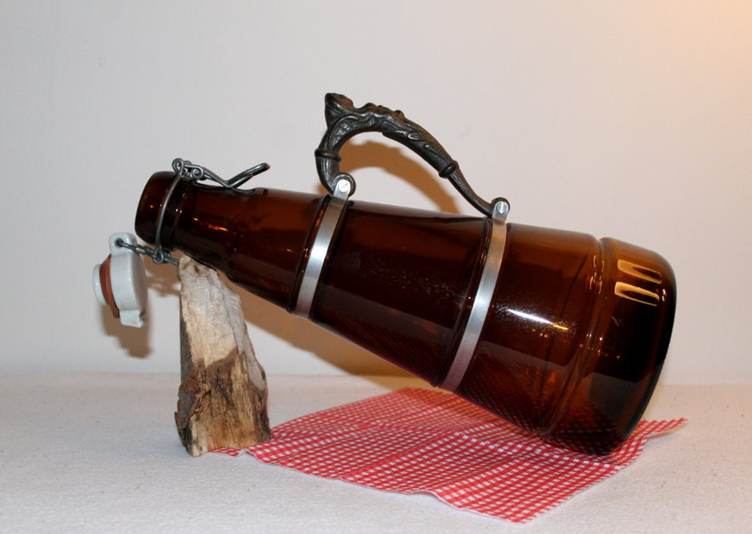 Vintage extra grote bierfles XXL Duitse bierfles 3 liter blikken ...