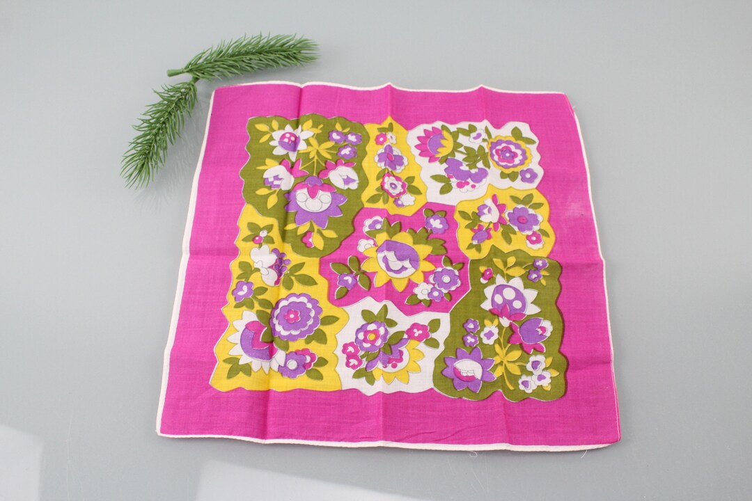 Vintage Fabric Handkerchief Ladies Handkerchiefs Vintage Very Good ...