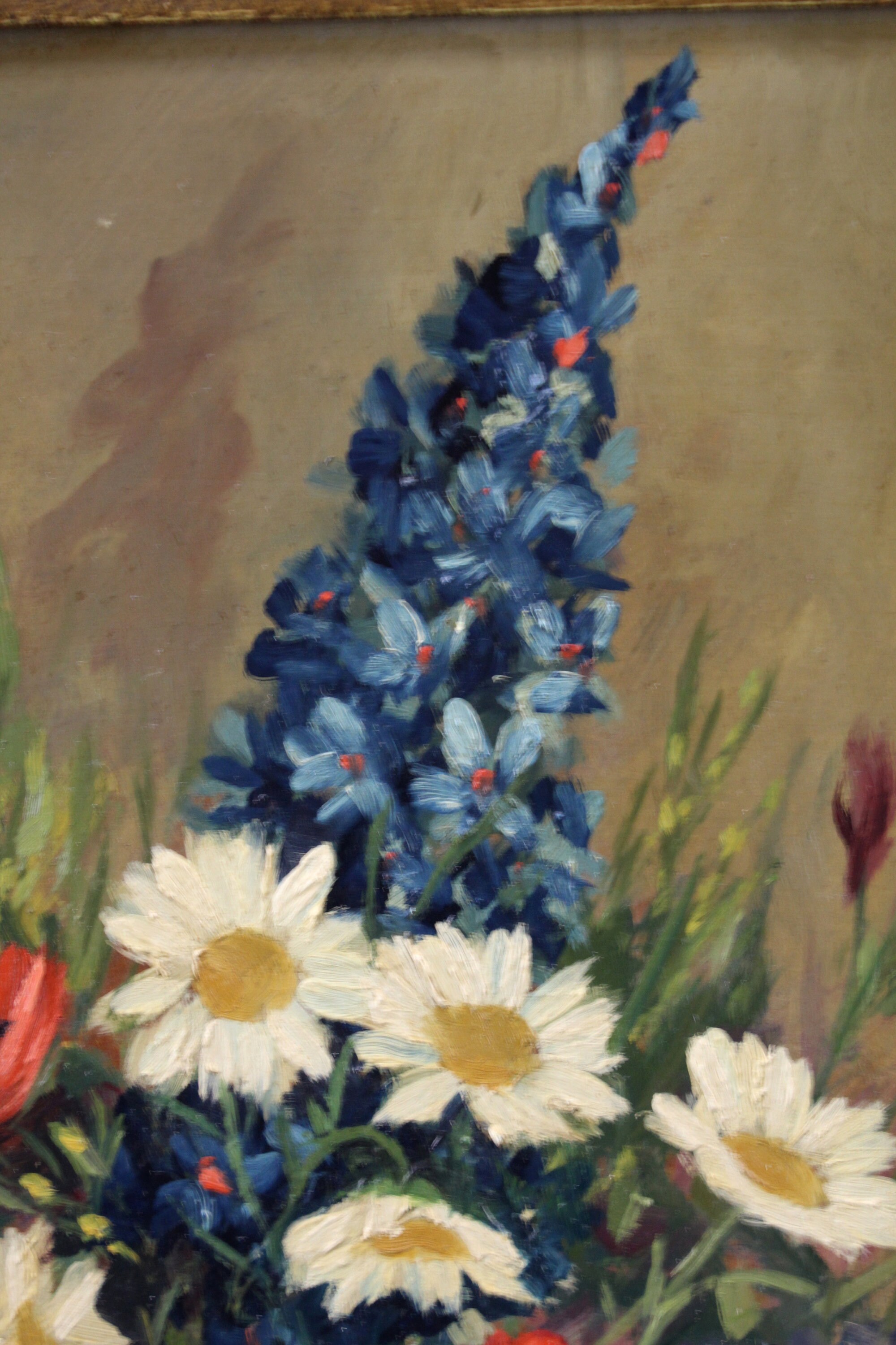 Vintage. Artwork Oil Painting 50s Flower Painting Mural With | Etsy