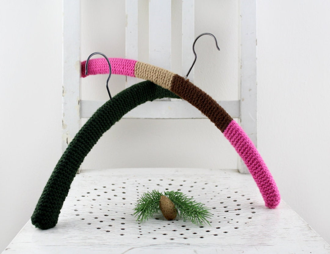 2 Pieces Retro Coat Hangers From the 50s With Fabric Cover Wool ...