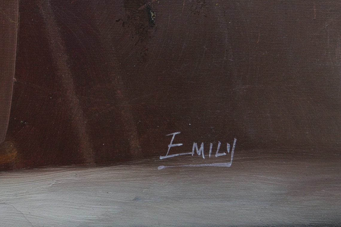 Vintage. Emily painting flowers vintage signature unique | Etsy