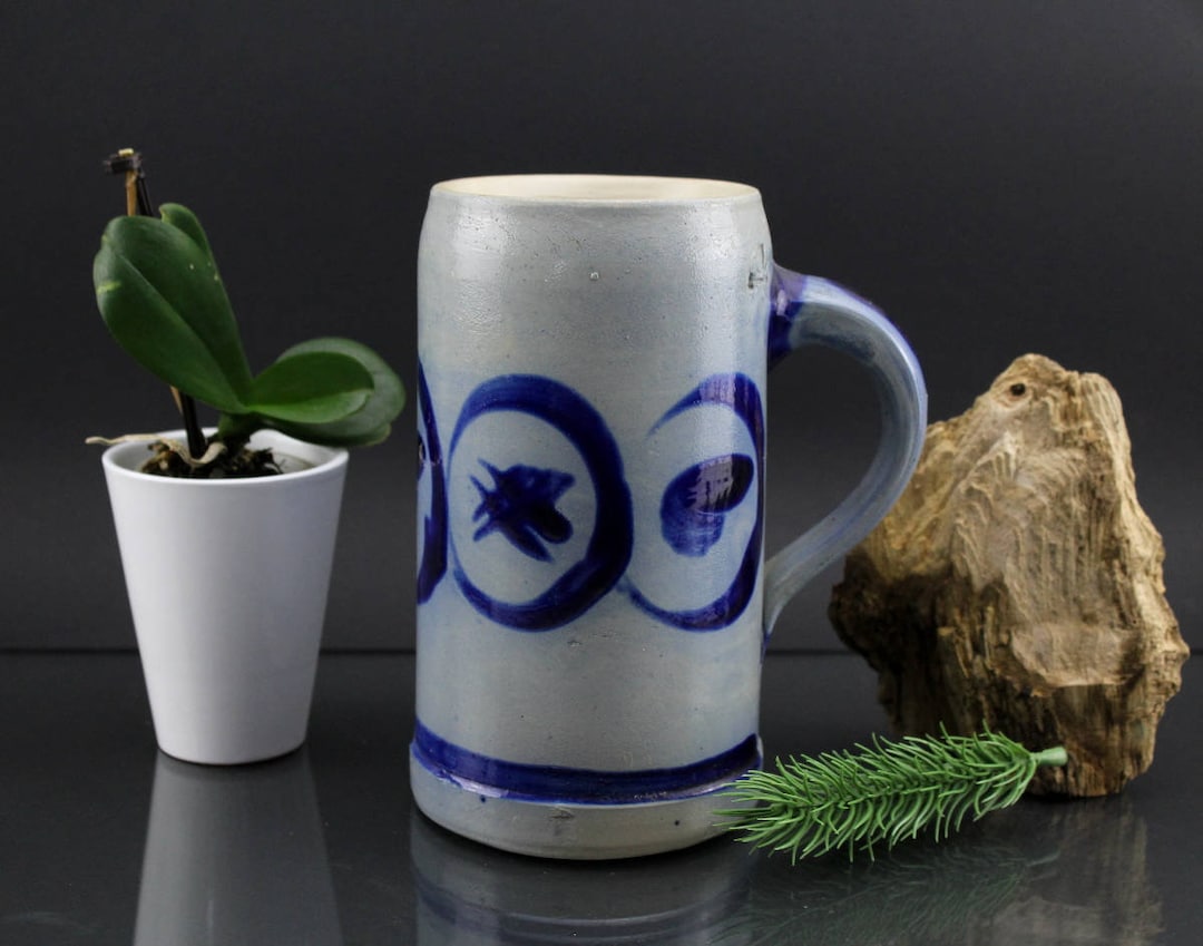 Beer Mug Salt Glaze Bavaria Oktoberfest Ceramic Mid Century Jug Salt ...