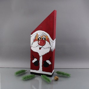 Vintage. Wooden Block Santa Claus Painting on Wood Height: 45 Cm ...