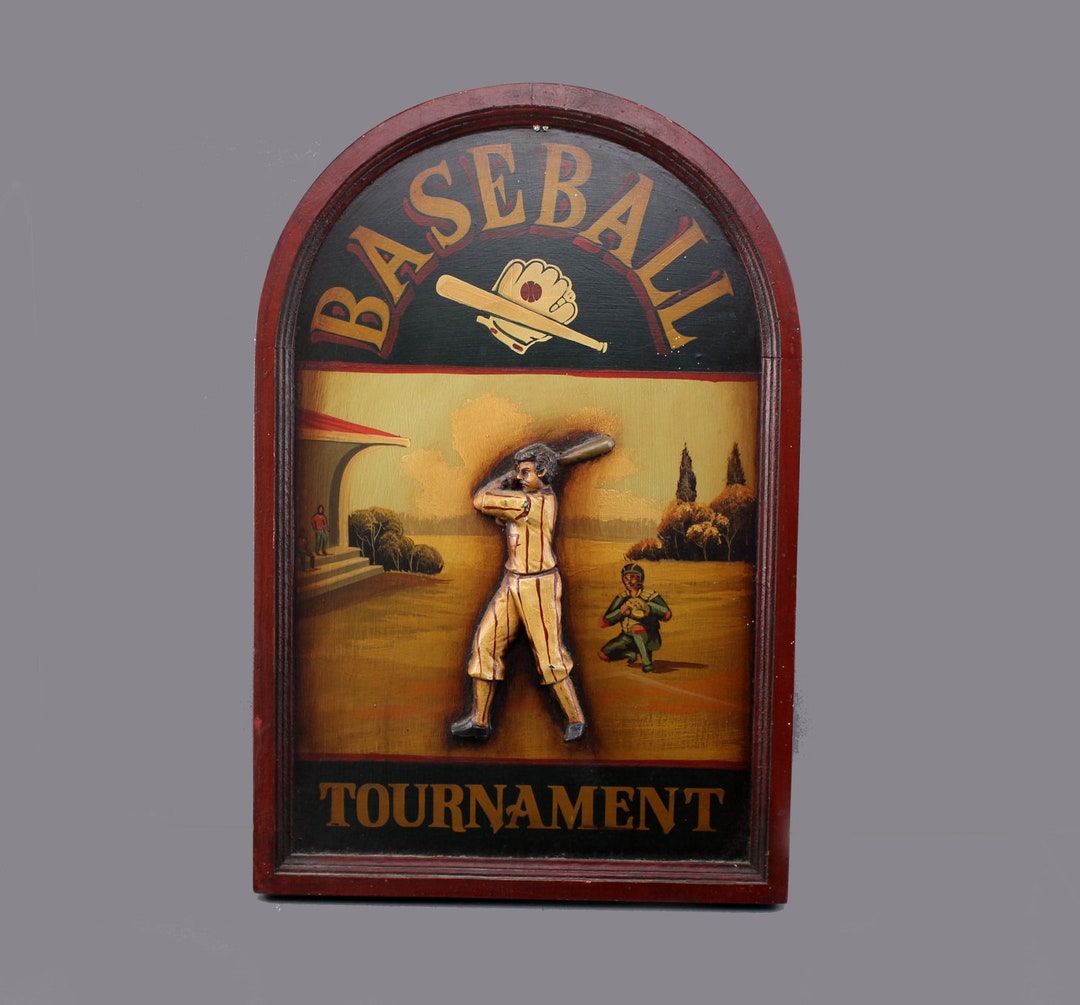 Baseball Advertising Board Wood Handcrafted Mural Sport Pictures From ...