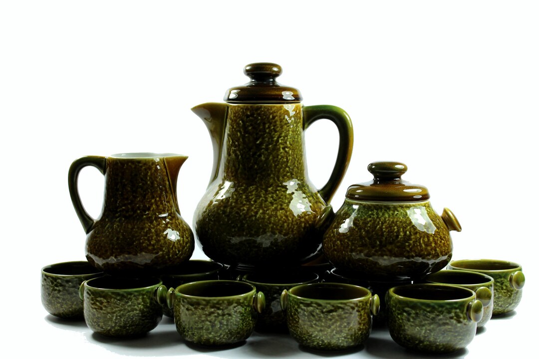 Vintage 12 Person Tea Coffee Ceramic Set 70s Mid Century - Etsy