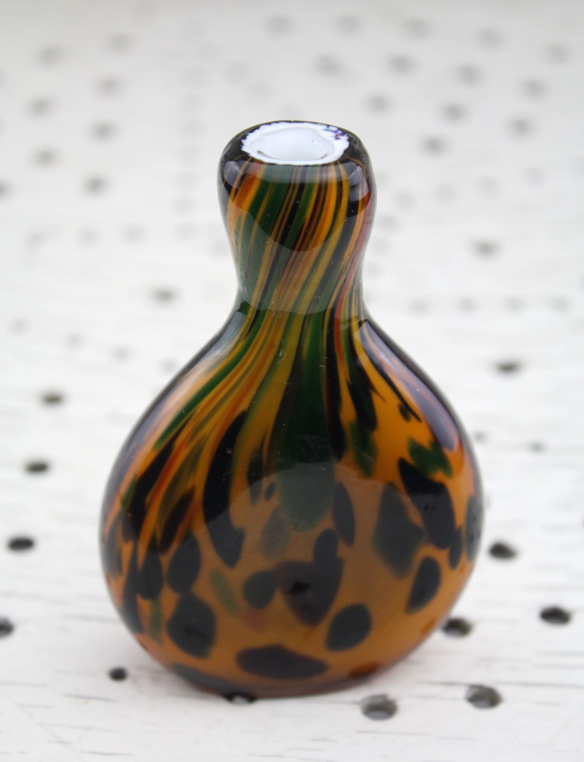 Vintage. Glass Vase Handmade 70s Enchanting Pattern Very Rare - Etsy