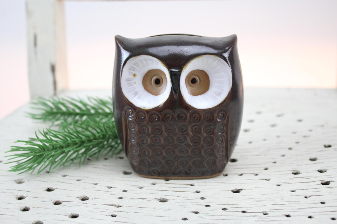 Vintage Porcelain Owl Money Box – Thrifty Decorative Figure, 1960s/70s ...