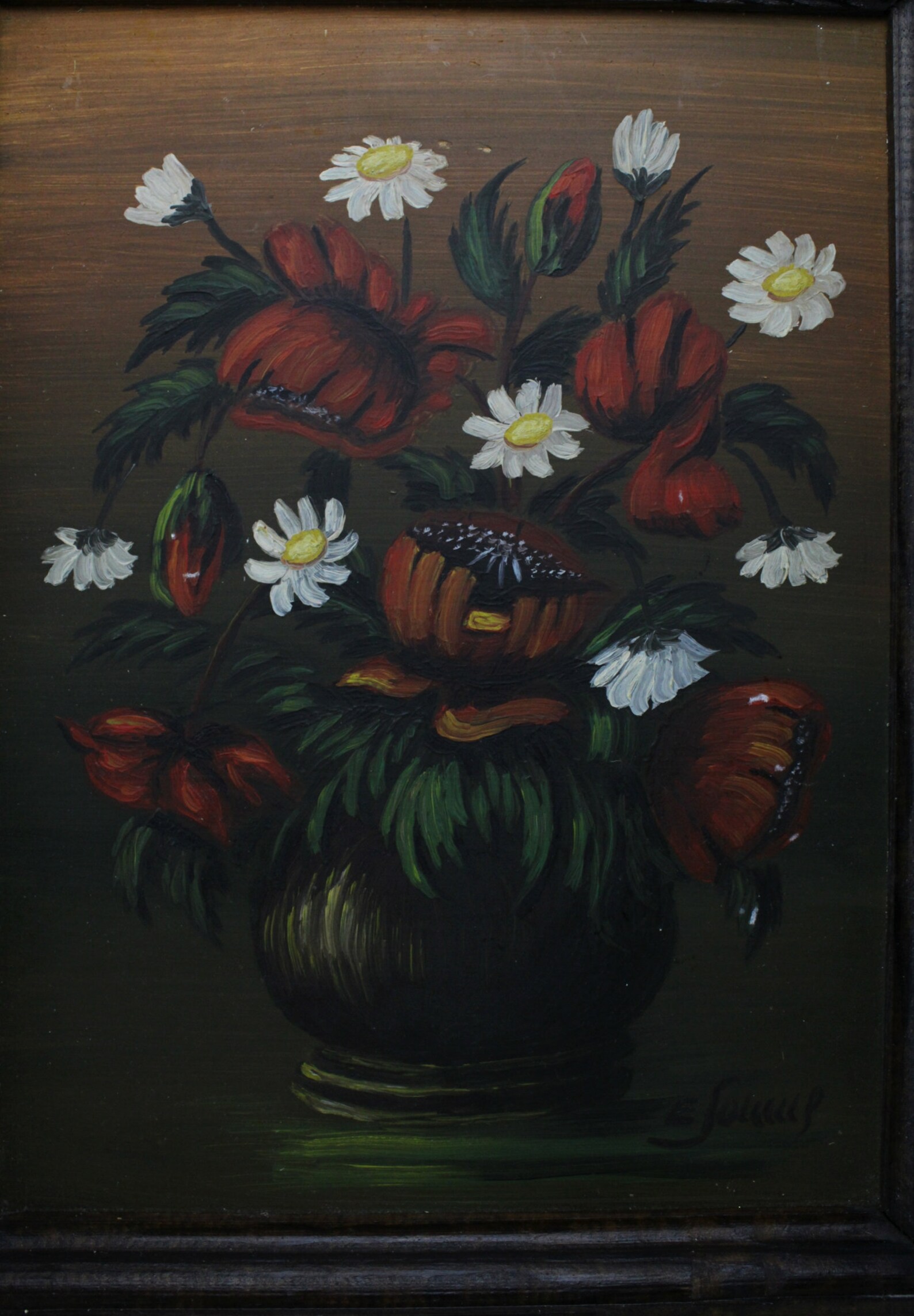 Vintage. Artwork Oil Painting 80s Floral Painting From - Etsy