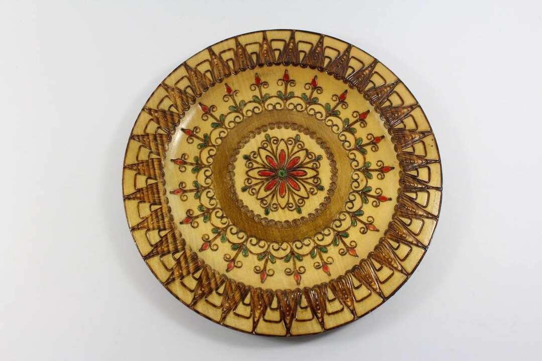 Handmade Wooden Plate for Standing or Hanging Wooden Wall Plate Wood ...
