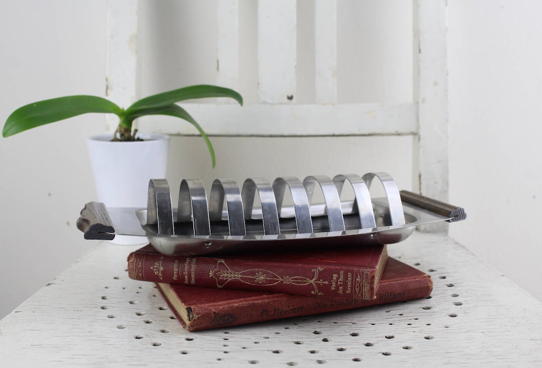 Vintage. Toast Rack Stainless Steel With Wood Handles - Etsy
