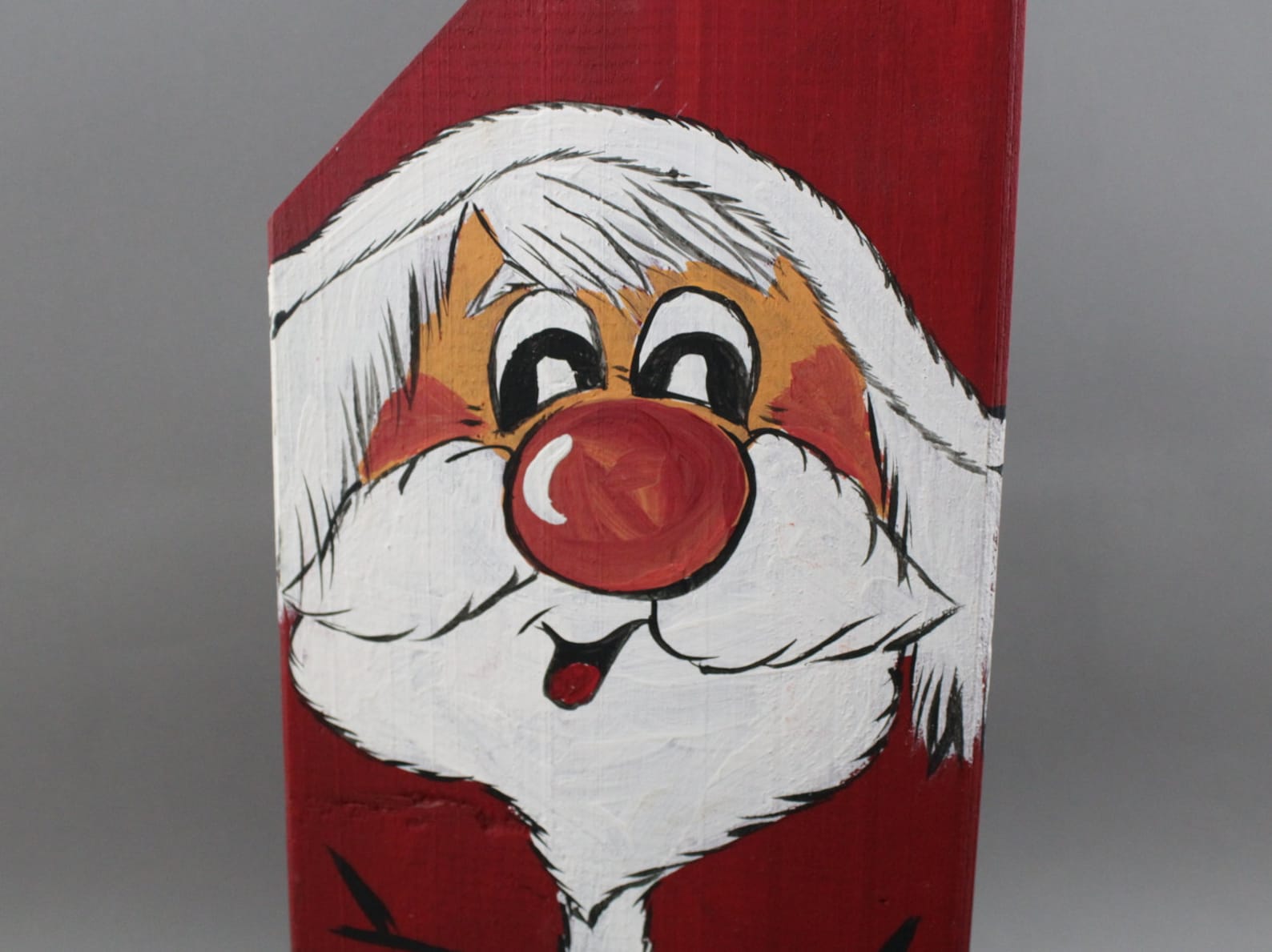 Vintage. Wooden Block Santa Claus Painting on Wood Height: 45 - Etsy