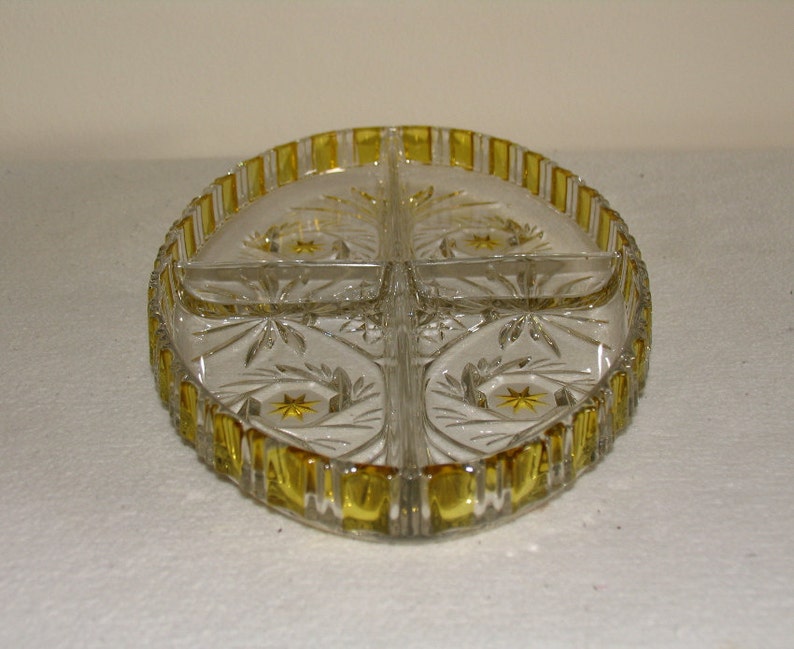 Beautiful Antique Crystal Plate Mid Century 50s Table Decoration Bowl ...