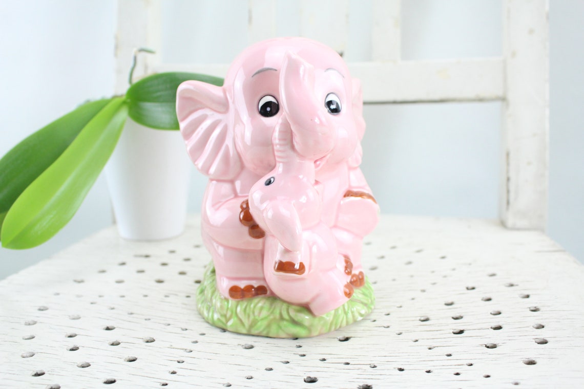 Vintage. Elephant Money Box Porcelain Piggy Bank Vintage | Etsy