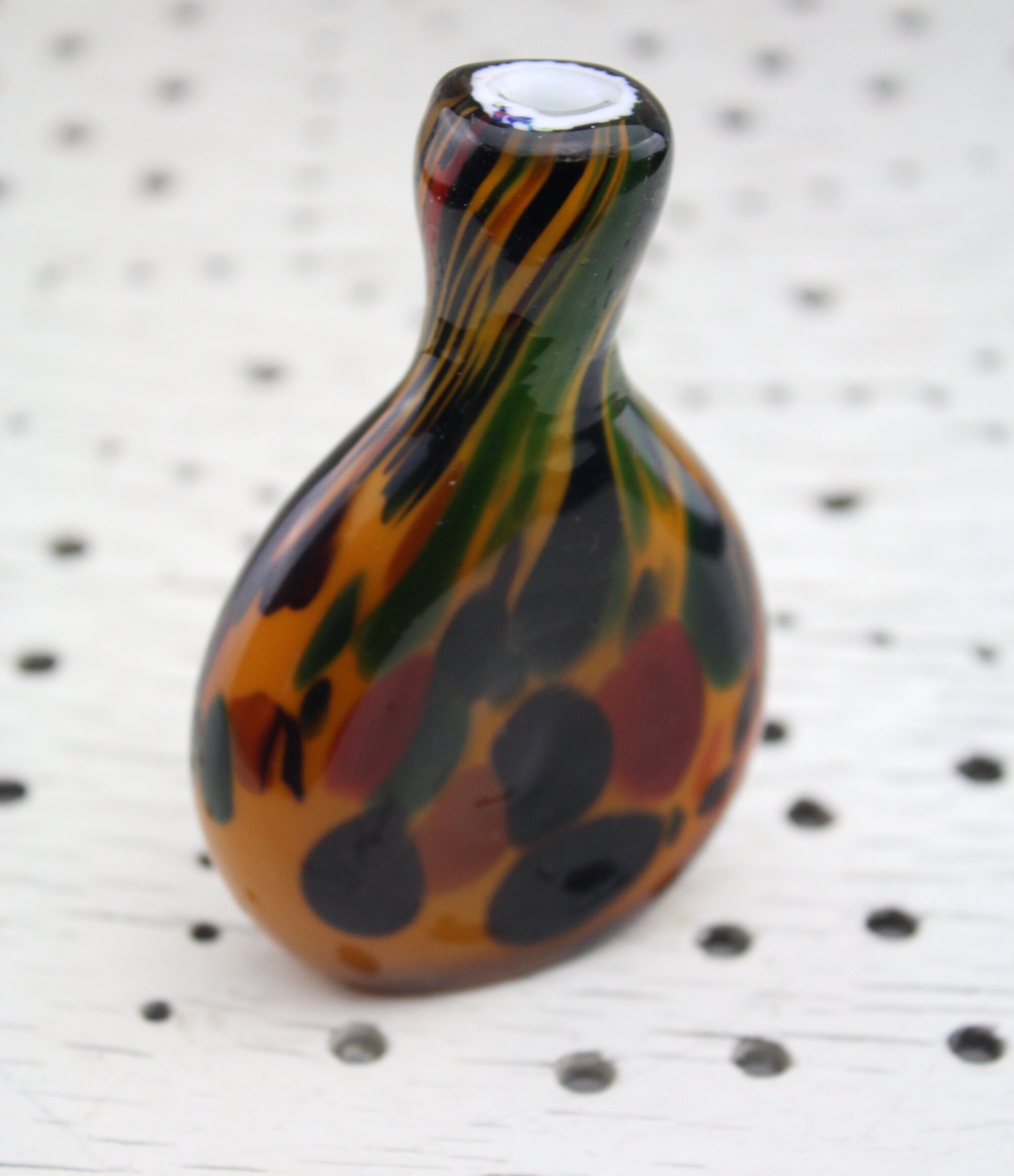 Vintage. Glass Vase Handmade 70s Enchanting Pattern Very Rare | Etsy