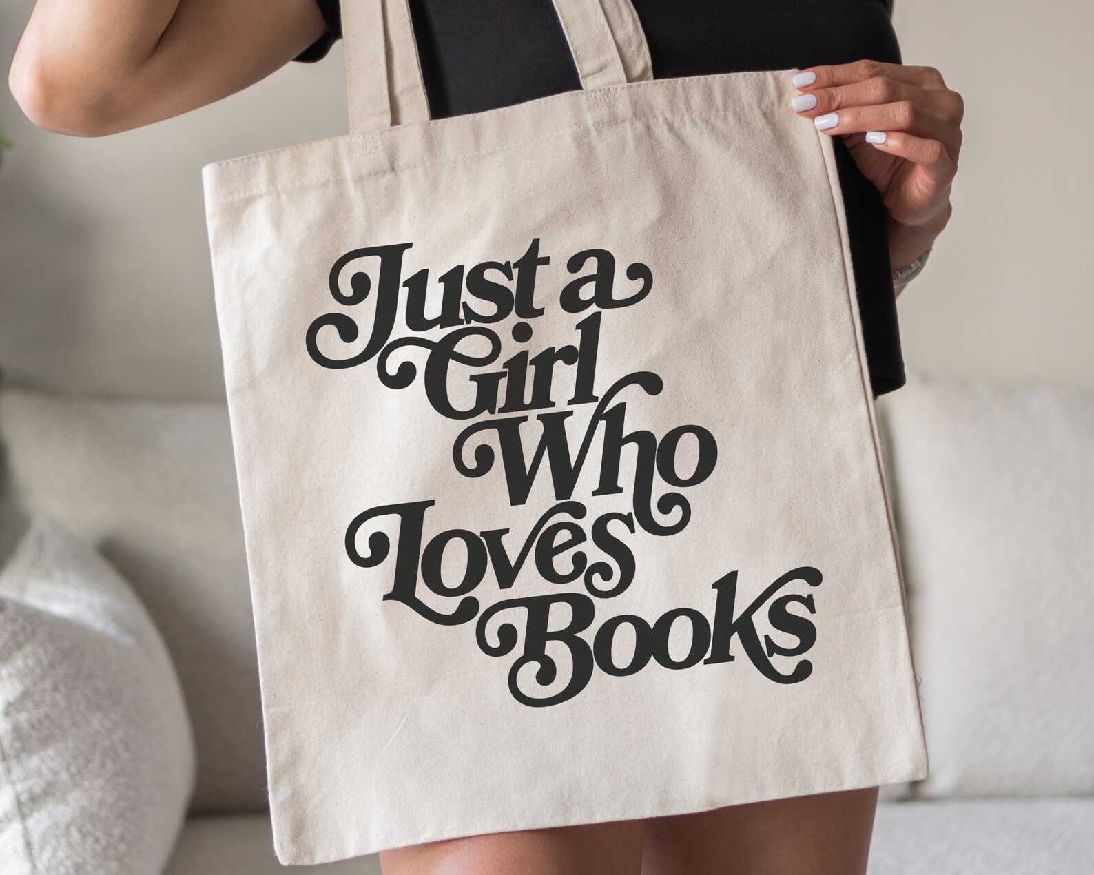 Just a Girl Who Loves Books Tote Bag, Book Lover Gift, Reading Gift ...