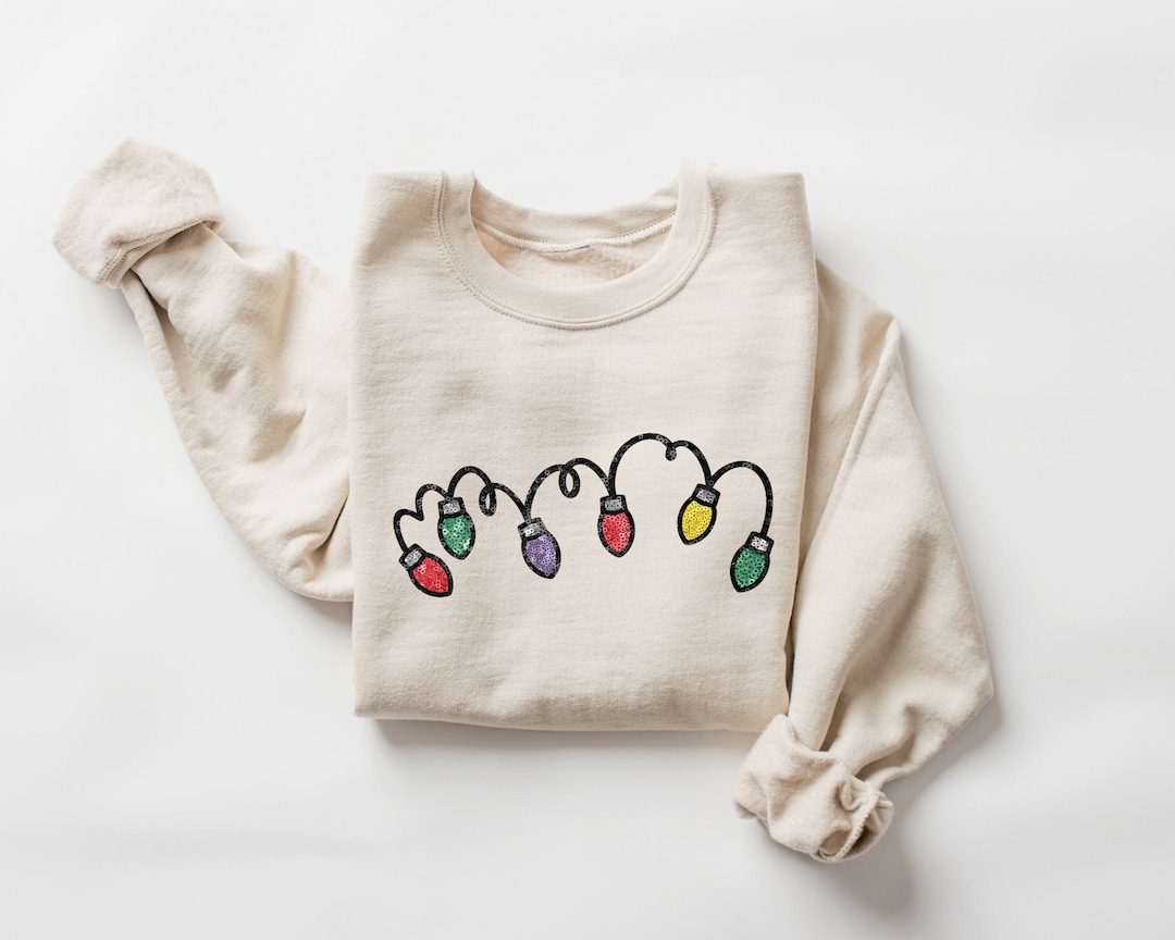 Christmas Lights Sweatshirt, Christmas Sweater, Christmas Crewneck ...