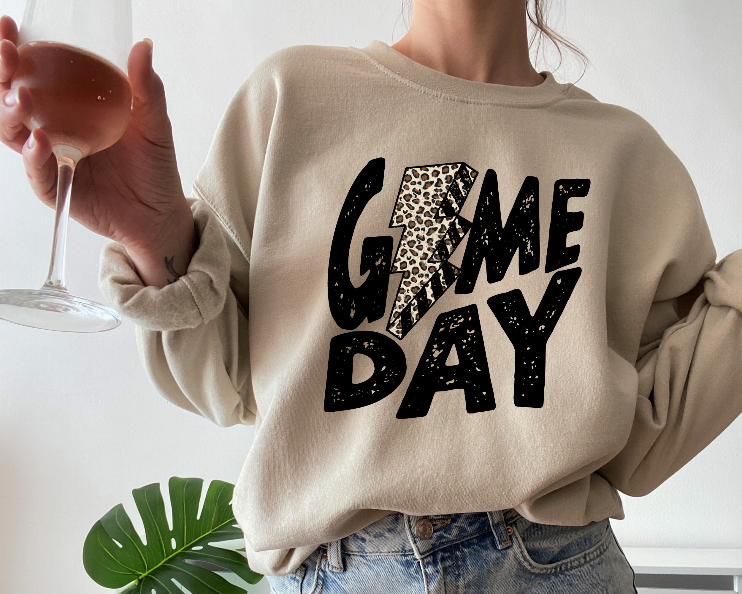 Game Day Sweatshirt Gameday Leopard Lightning Bolt - Etsy