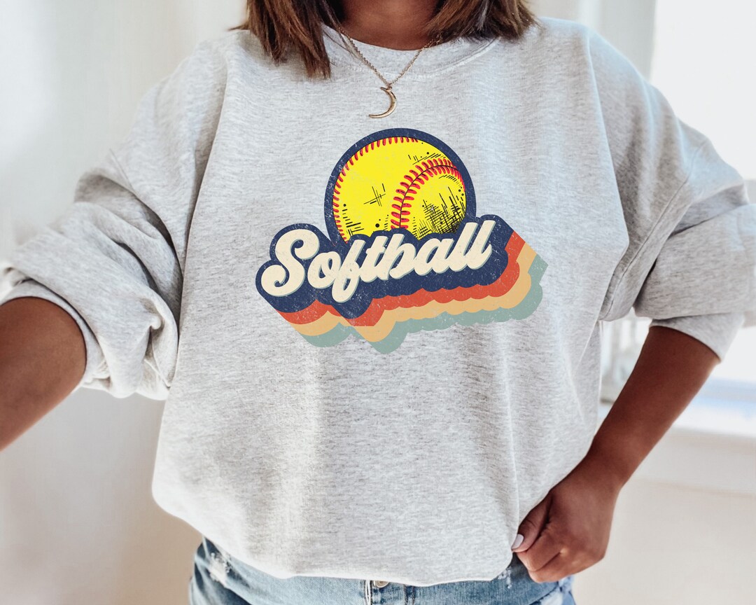Retro Softball Sweatshirt, Softball Shirt, Softball Crewneck, Softball ...