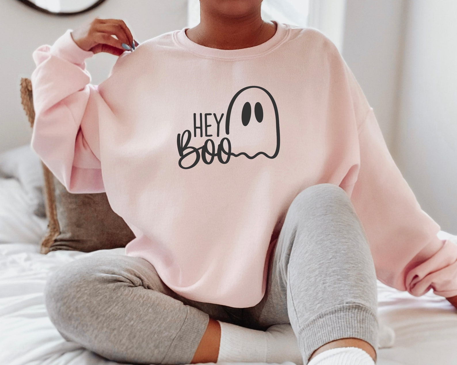 Hey Boo Sweatshirt Womens Halloween Sweatshirt Fall Crewneck - Etsy