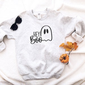 Hey Boo Sweatshirt, Womens Halloween Sweatshirt, Fall Crewneck ...