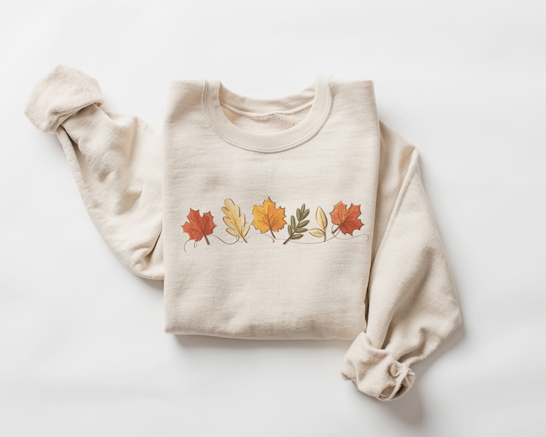 Fall Leaves Sweatshirt, Womens Fall Crewneck, Autumn Leaves Sweater ...