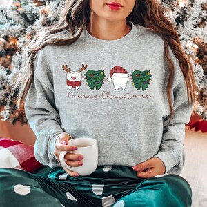 Dentist Christmas Sweatshirt, Dentist Christmas Gift, Christmas Teeth ...