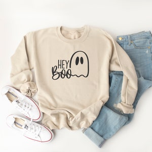 Hey Boo Sweatshirt, Womens Halloween Sweatshirt, Fall Crewneck ...