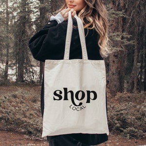 Shop Local Canvas Tote Bag - Etsy