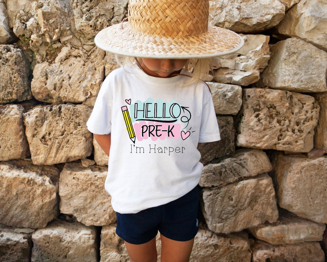 Custom Back to School Shirt, Hello Pre-k, First Day of School Shirt ...