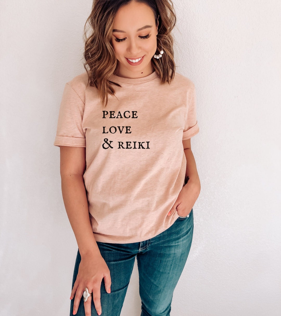 Peace Love and Reiki Shirt, Reiki Master Shirt, Yoga Shirt, Yogi Clothing, Holistic Shirts, Gift ...