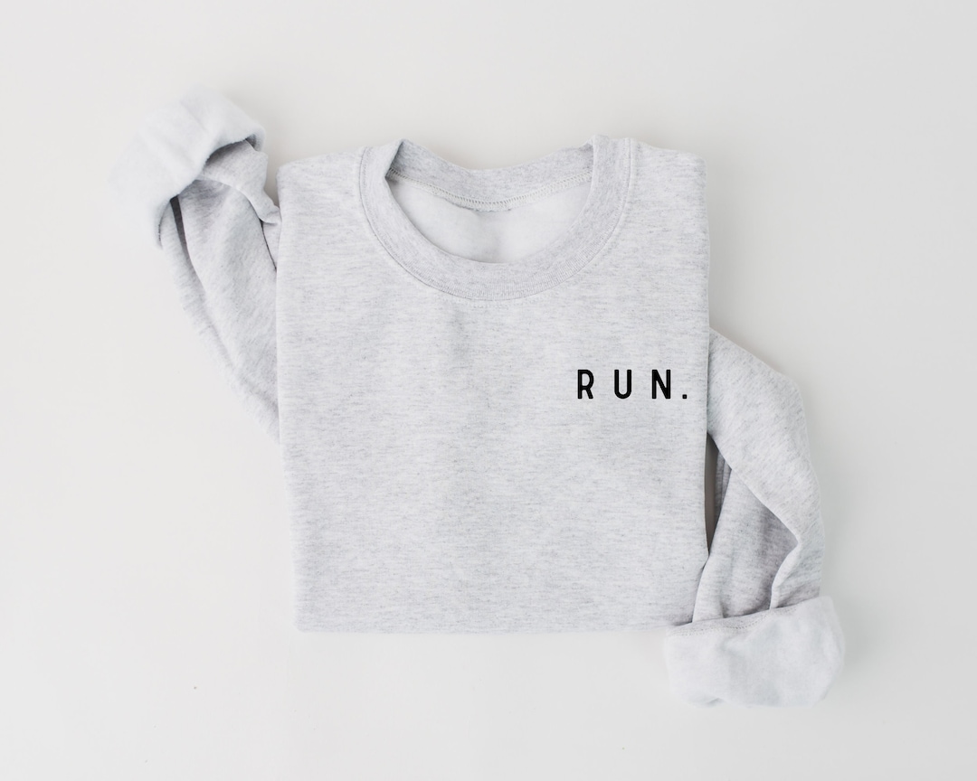 RUN Sweatshirt, Minimalist Running Sweatshirt, Running Crewneck, Runner ...