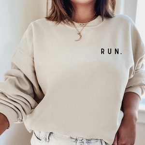 RUN Sweatshirt, Minimalist Running Sweatshirt, Running Crewneck, Runner ...