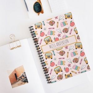 Custom Teacher Notebook, Personalized Spiral Notebook, Gift for Teacher ...