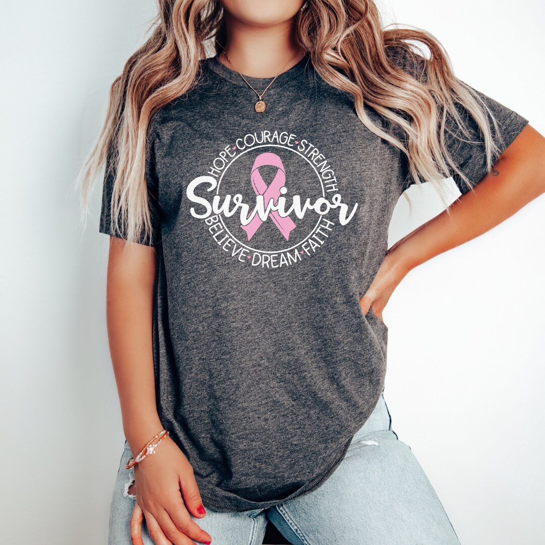 Cancer Survivor Shirt, Breast Cancer Survivor Gift, Pink Ribbon Shirt, Cancer Shirt, Breast ...