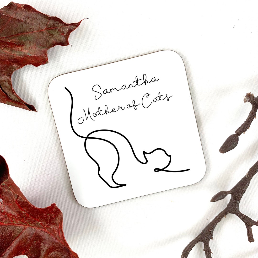 Personalised Mother of Cats Wooden Glossy Coaster Drinks - Etsy