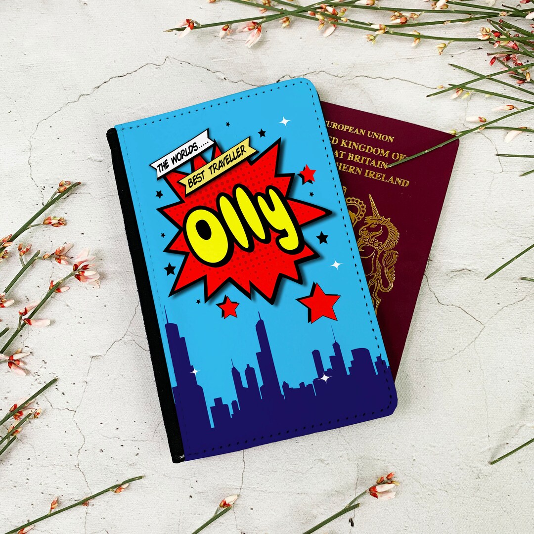 Children's Personalised Passport Cover - Superhero Comic - Etsy UK