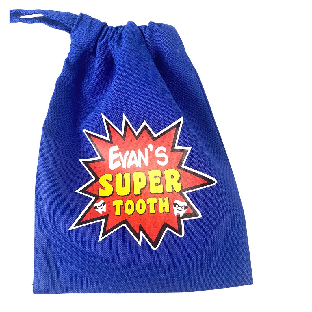 Personalised Superhero Tooth Fairy Bag, Tooth Fairy Keepsake, Tooth ...