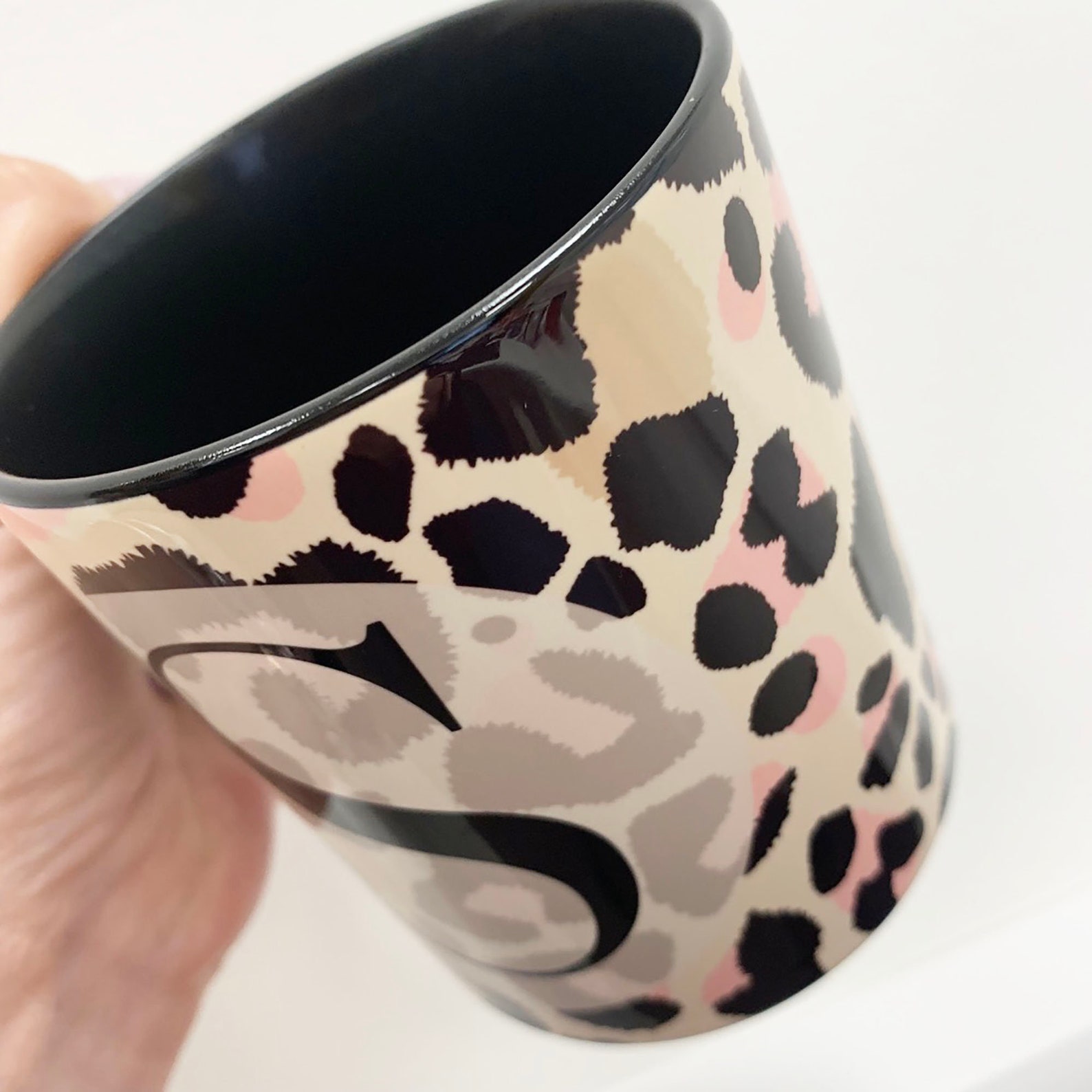 Personalised Cheetah Print Coloured Inner 10oz Ceramic Mug | Etsy