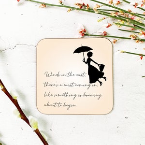 Mary POPPINS Wind From the East Hardwood Glossy Drink Coaster - Etsy