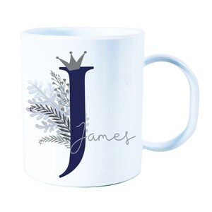 Personalised Blue Crown Initial Polymer Unbreakable Cup - Etsy