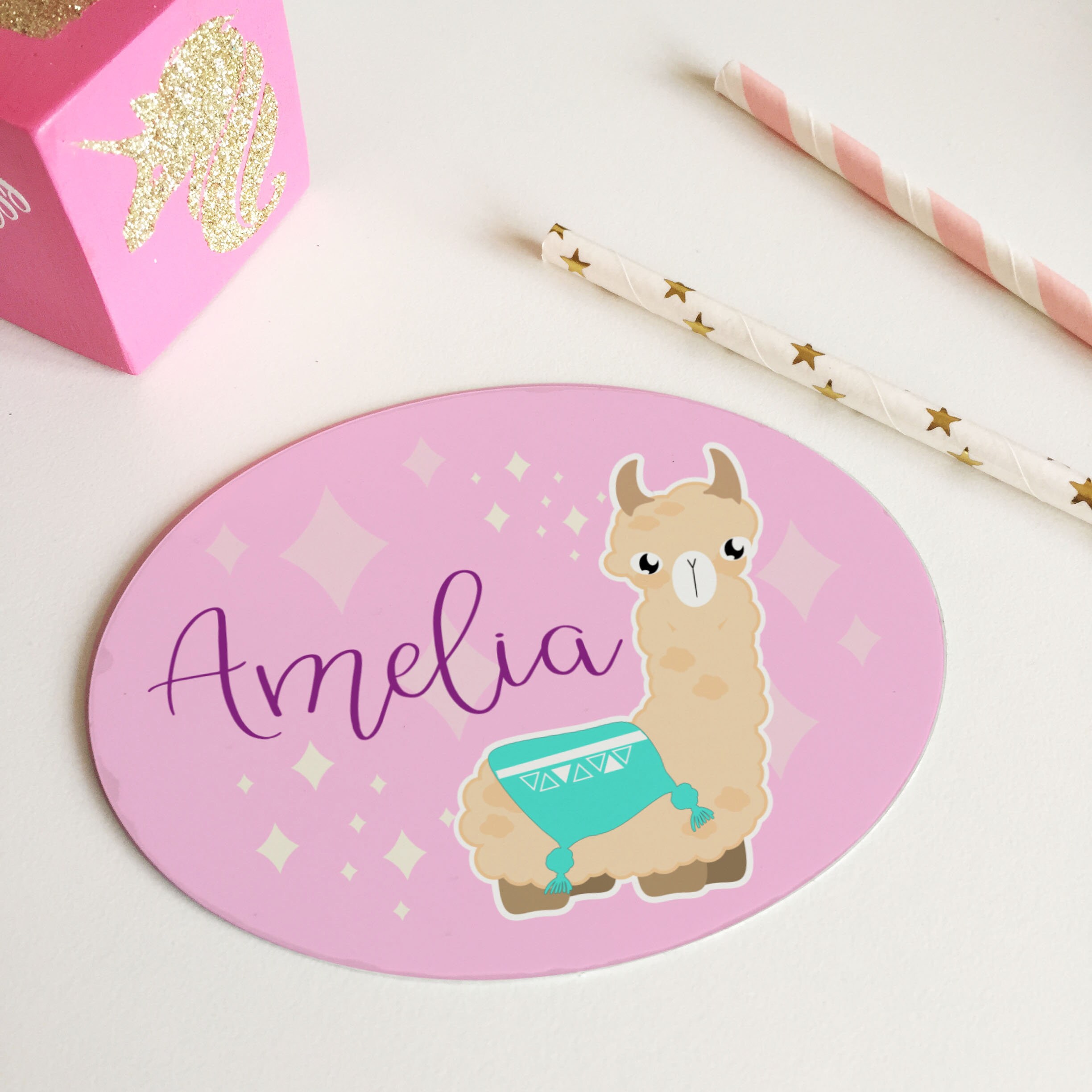 Personalised Children's Bedroom Door Sign Llama | Etsy