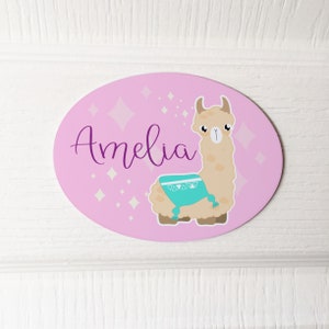 Personalised Children's Bedroom Door Sign Llama - Etsy