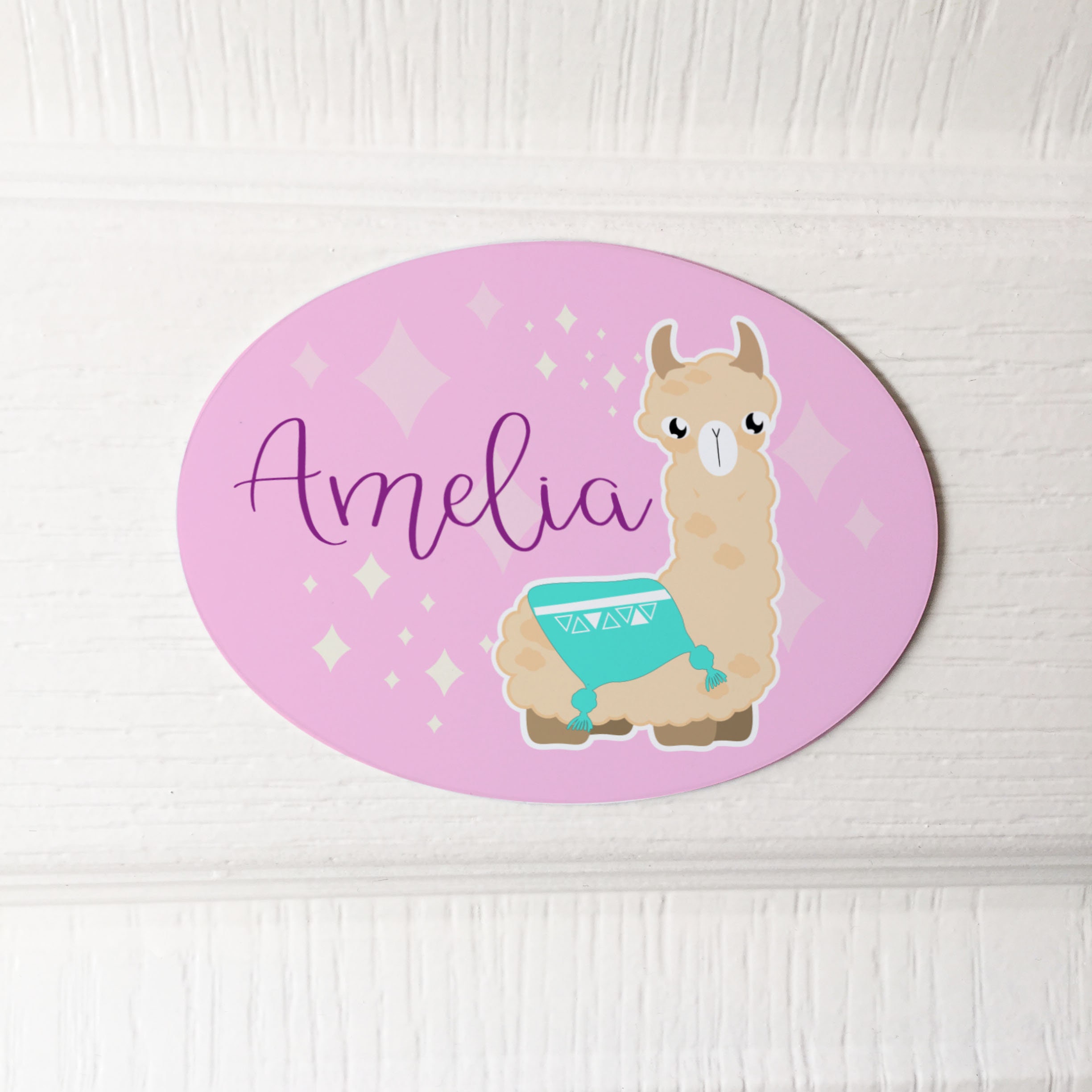 Personalised Children's Bedroom Door Sign Llama | Etsy